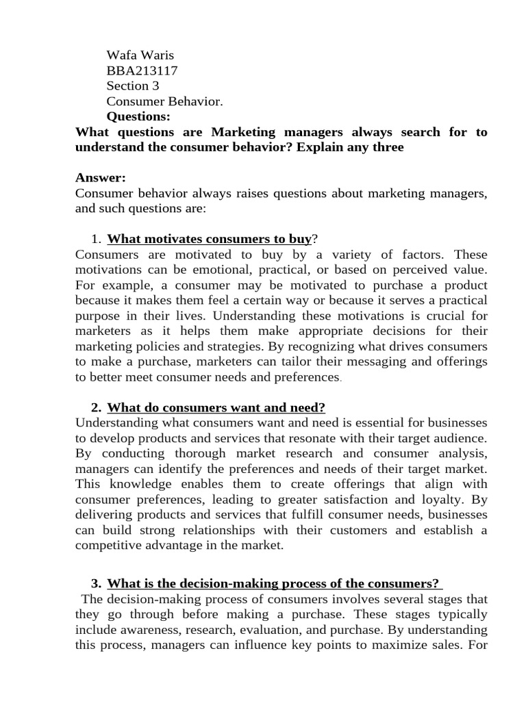 Understanding Consumer Behavior | PDF