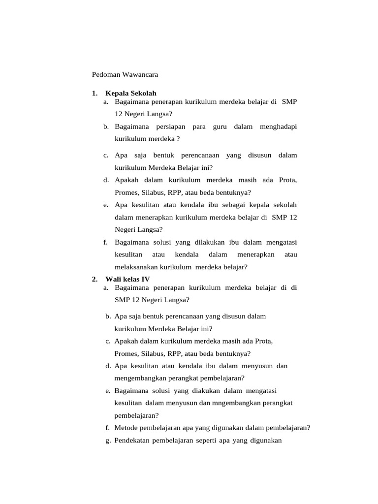 Pedoman Wawancara Zikra | PDF | Karier & Perkembangan