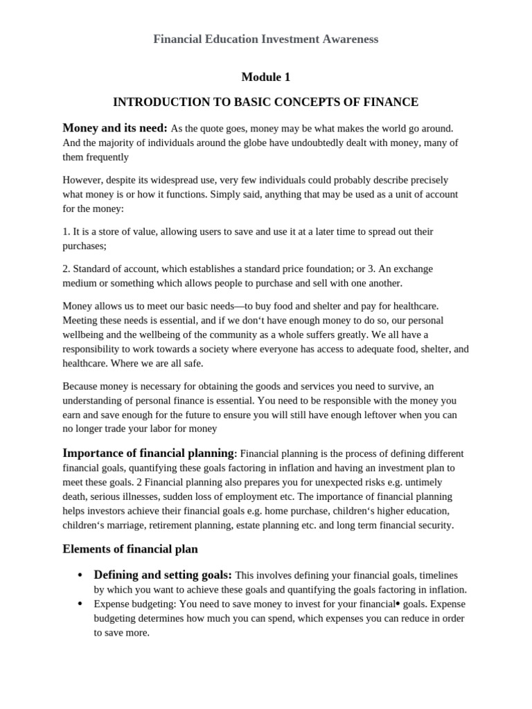 Introduction to Financial Planning Basics | PDF | Stocks | Preferred Stock