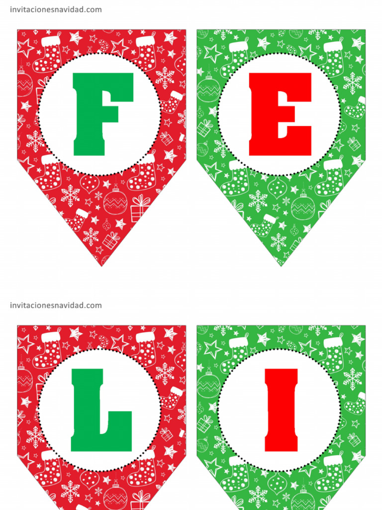 Banderin Feliz Navidad para Imprimir 1 | PDF