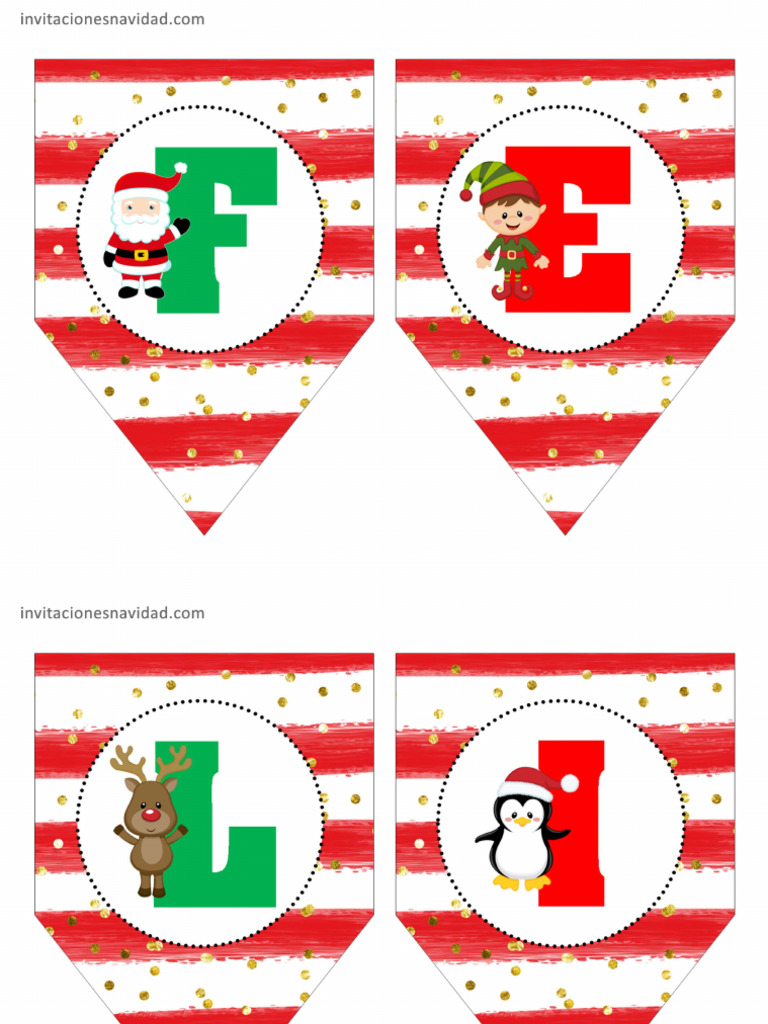 Banderin Feliz Navidad para Imprimir 2 | PDF