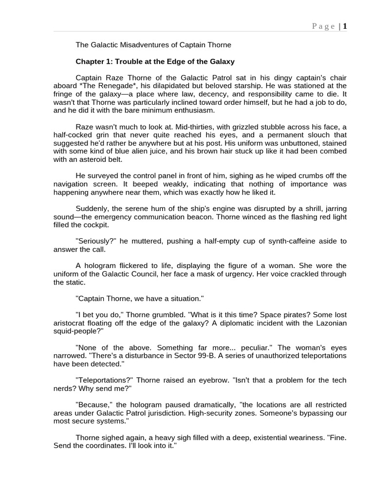 The Galactic Misadventures of Captain Thorne | PDF