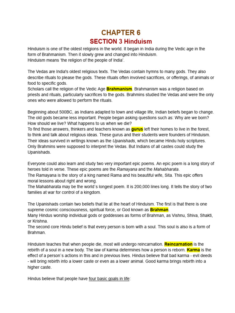 Hinduism: Origins and Core Beliefs | PDF | Vedas | Reincarnation