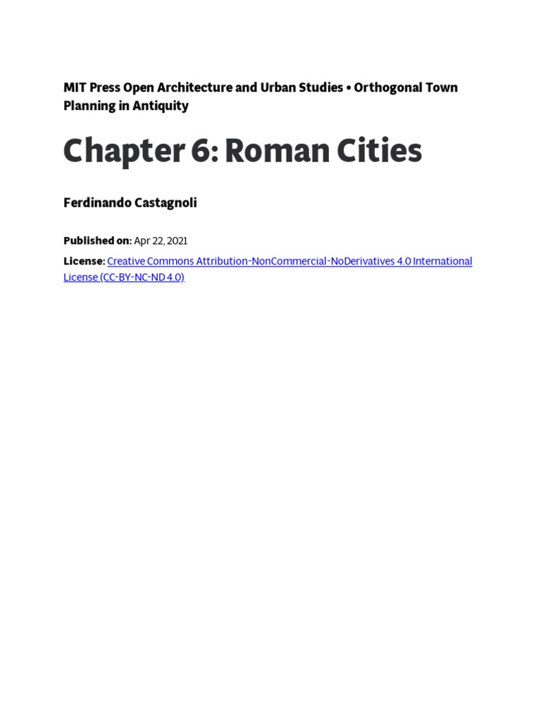 Roman Orthogonal City Planning | PDF | Ancient Rome
