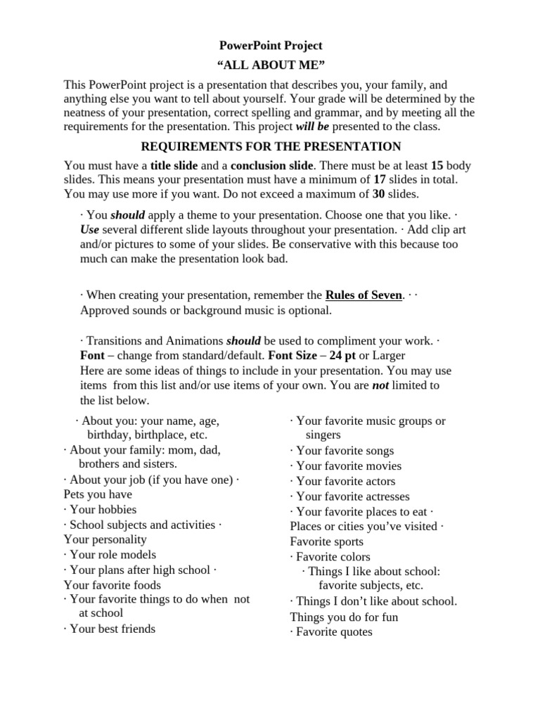 All_About_Me_Presentation | PDF