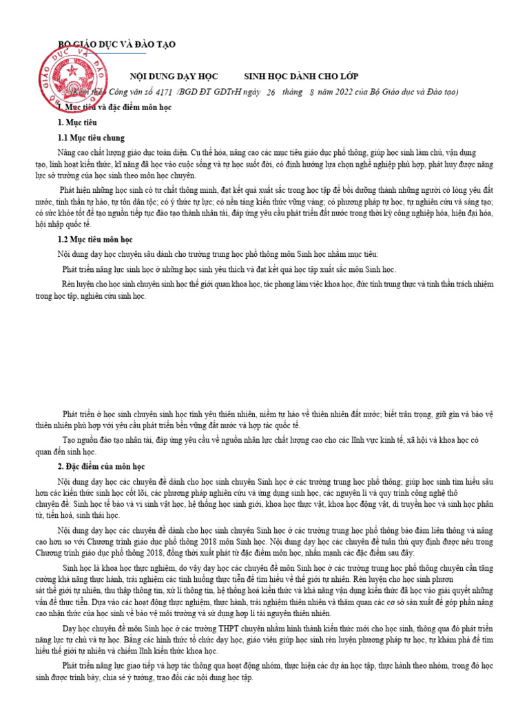 CV-chuyen - 4171 - Noi Dung Day Hoc | PDF