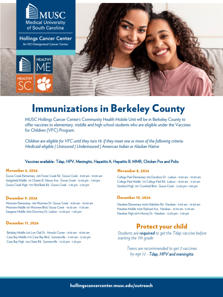 Hollings Community Health Van - Berkeley County Schools-2024-2025 | PDF | Pediatrics | Public Health
