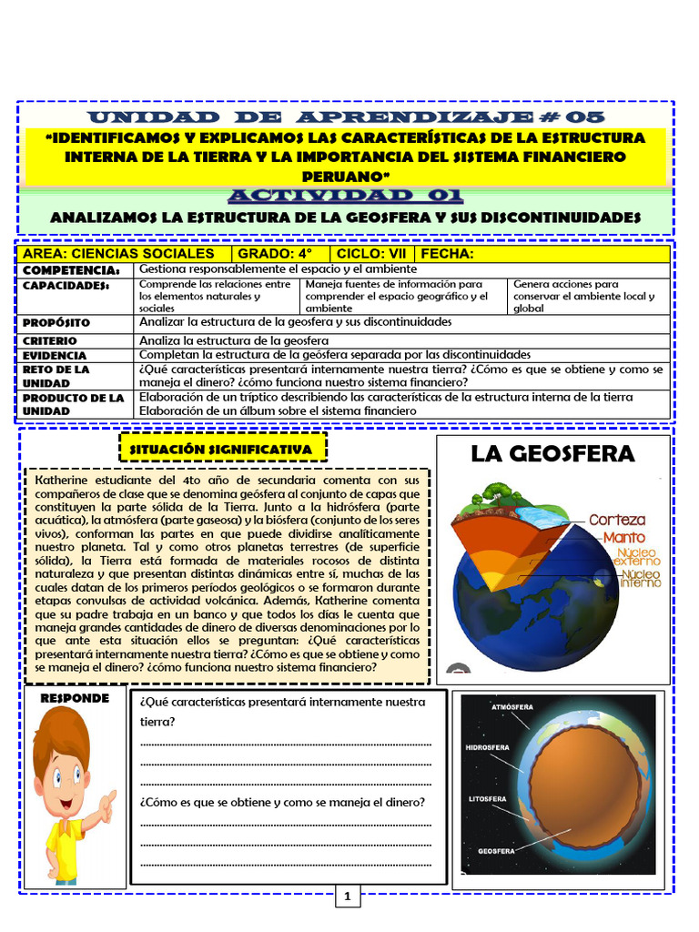 Estructura y Discontinuidades de la Geosfera | PDF | Tierra | Geología
