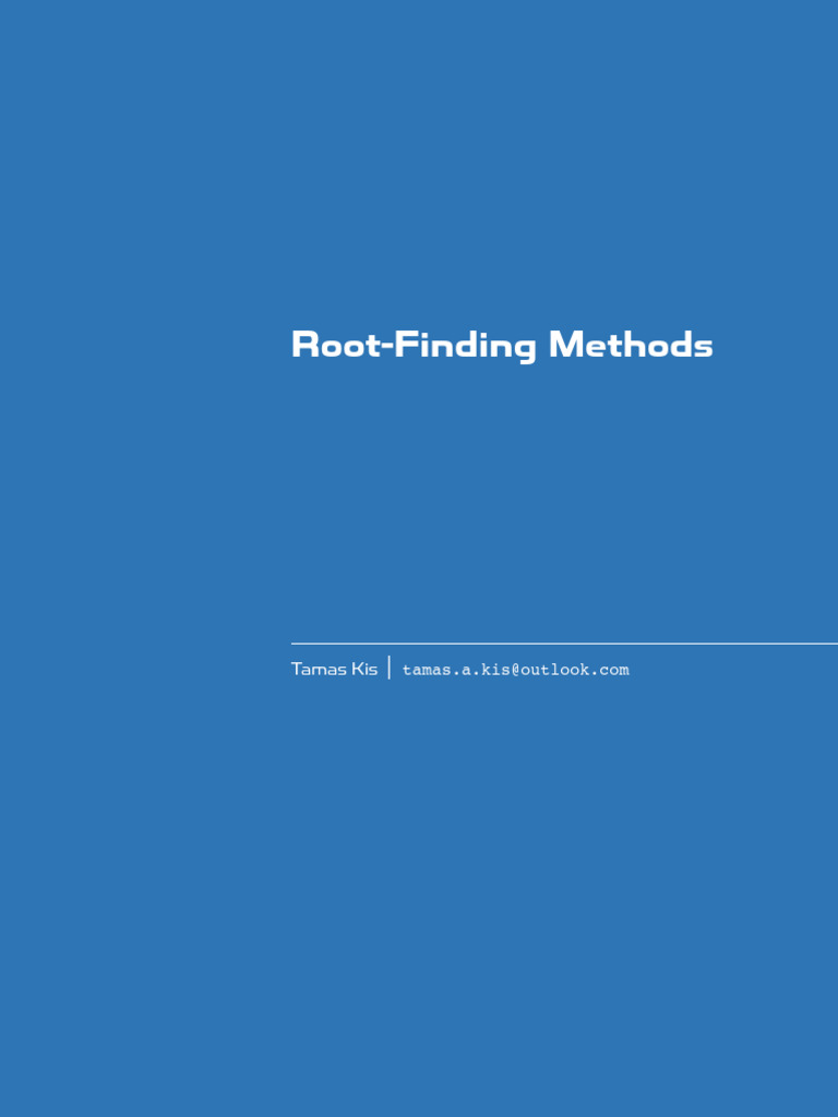Root_Finding_Methods | PDF | Mathematical Analysis | Numerical Analysis Root_Finding_Methods | PDF | Mathematical Analysis | Numerical Analysis