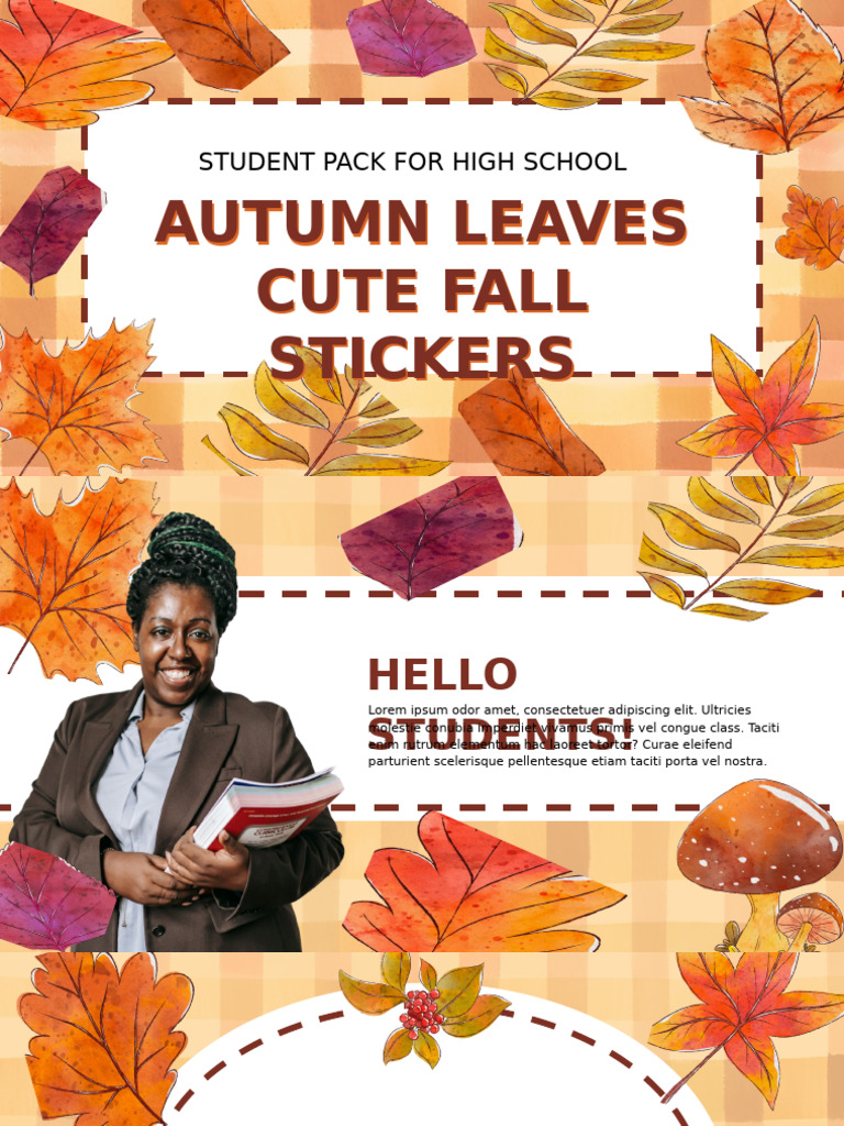 Autumn Leaves Cute Fall Stickers - Student Pack For High School | PDF