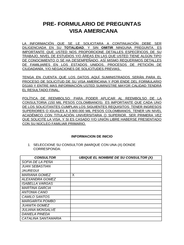 Pre Formulario de Solicitud 2019 | PDF | Visa de viaje | Licencia de conducir