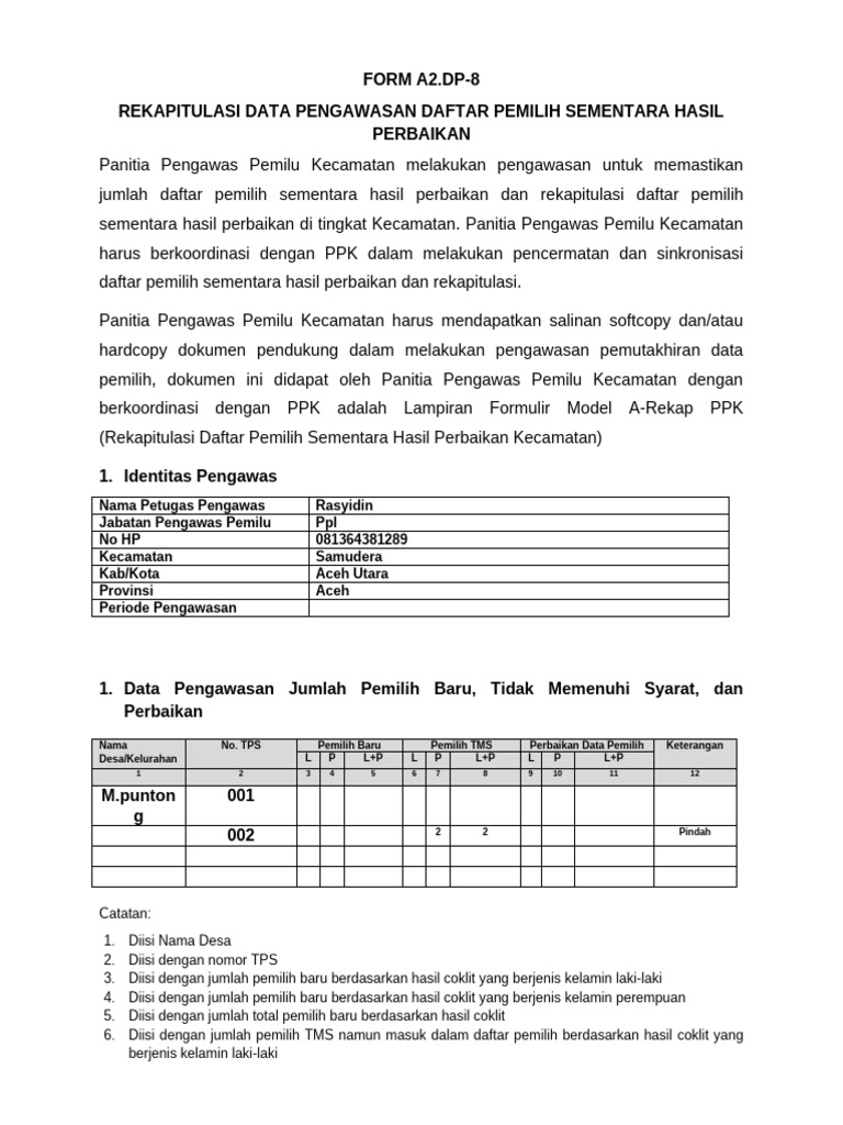 Form A2. DP-8-1 | PDF