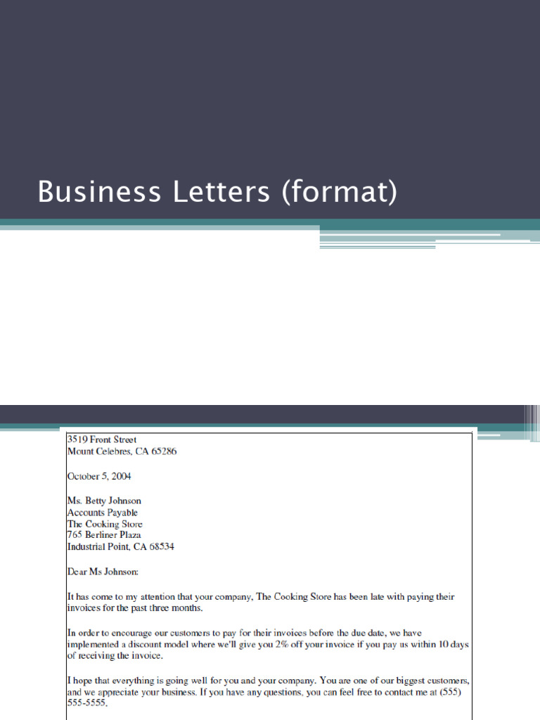 Business Letter Format Guide | PDF | Written Communication