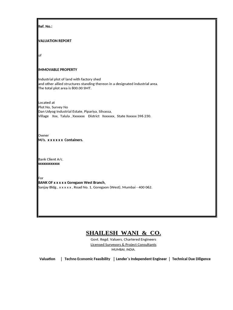 Sample Report (1) | PDF | Real Estate Appraisal | Market Value