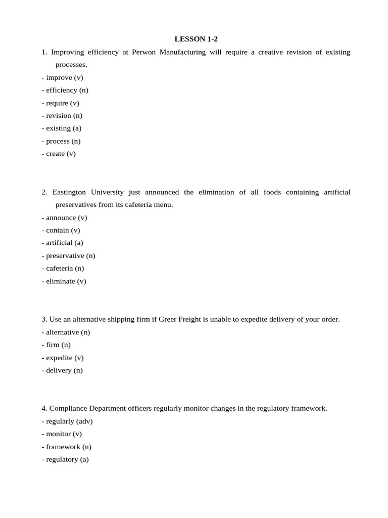 Ktra Tu Vung Lesson 1-2 Official | PDF | Economies | Business
