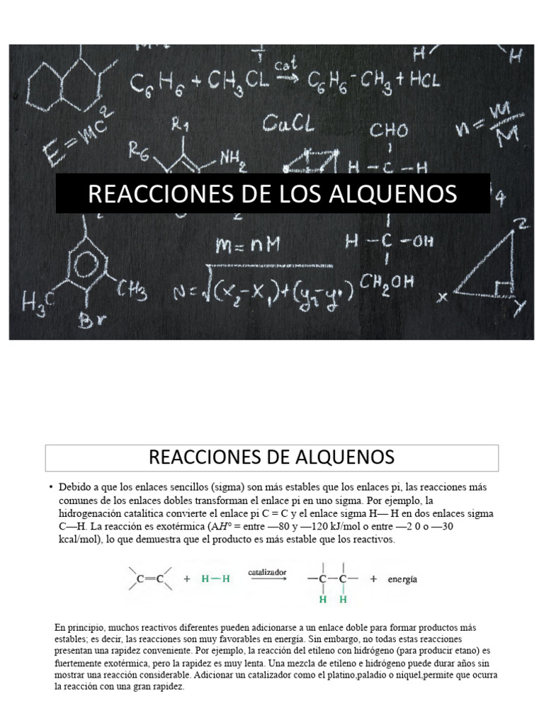 Reacciones de Alquenos: Guía Básica | PDF | Alqueno | Química