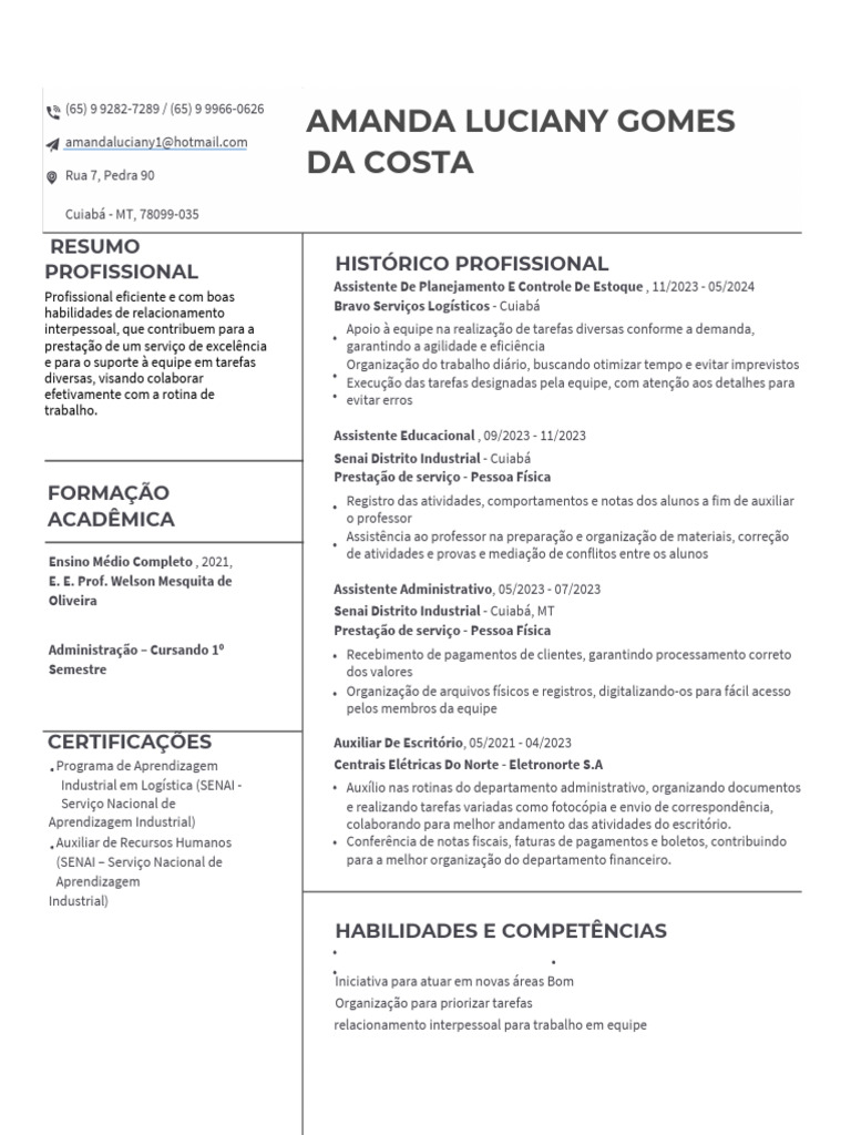 Amanda Currículo PDF | PDF | Gestão de recursos humanos