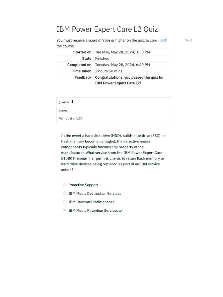 IBM Power Expert Care L2 Quiz | PDF