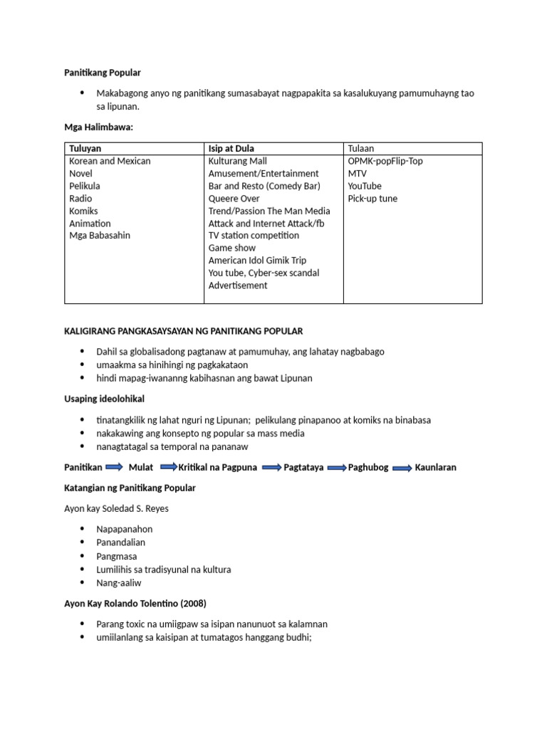Panitikang Popular | PDF