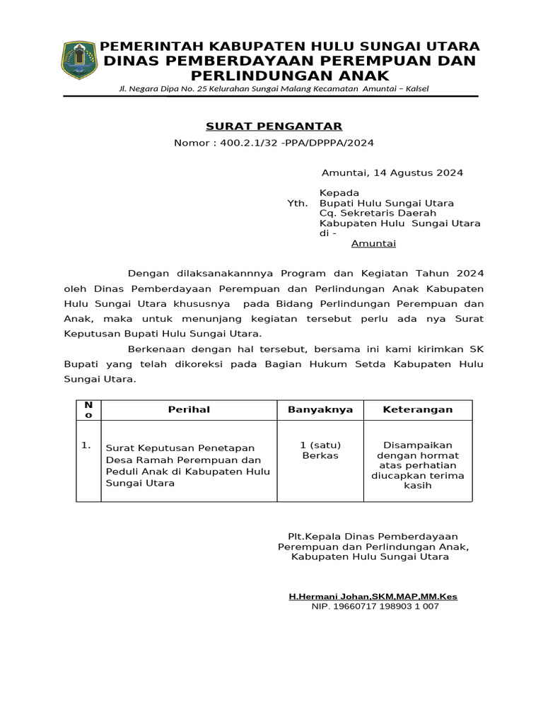 SURAT PENGANTAR Koreksi | PDF