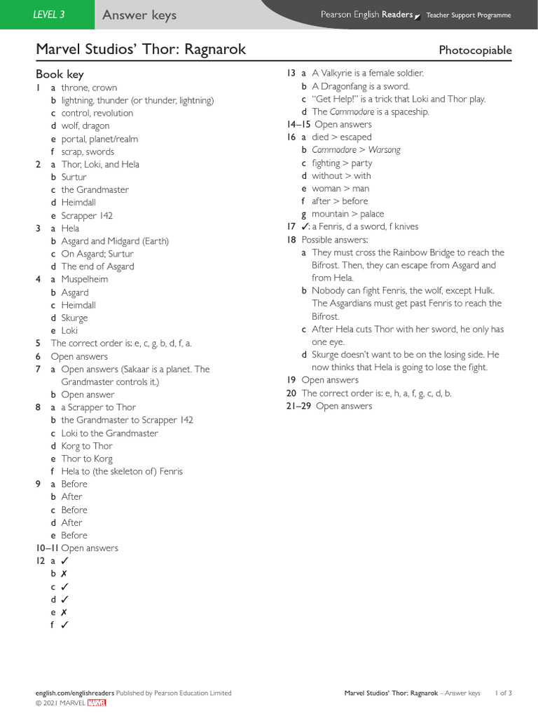 M03 Marvel Thor Ragnarok Level 3 | PDF | Thor