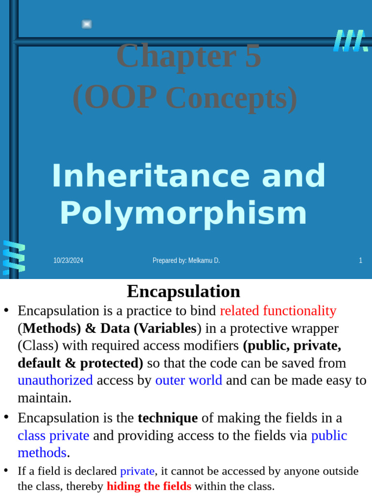 Chapter 3 Inheritance and Polymorphism | PDF | Method (Computer Programming) | Inheritance ...