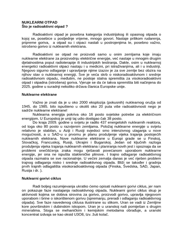 Nuklearni Otpad | PDF