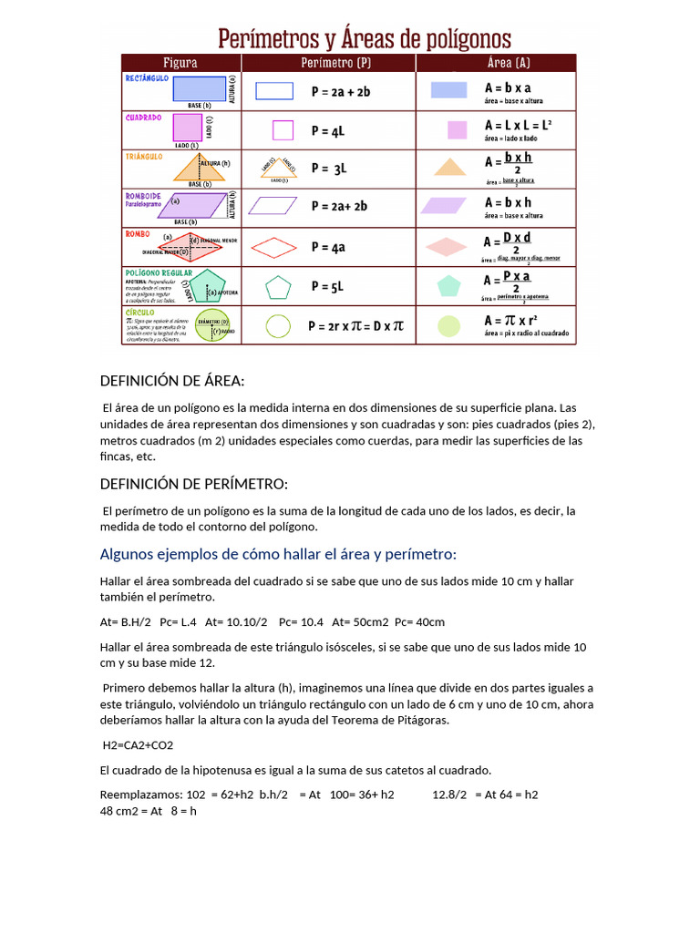 Definición de Área | PDF | Triángulo | Geometría del plano euclidiano