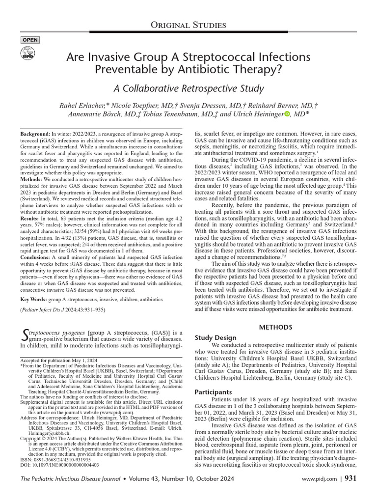 Are Invasive Group A Streptococcal Infections.3 | PDF | Infection ...
