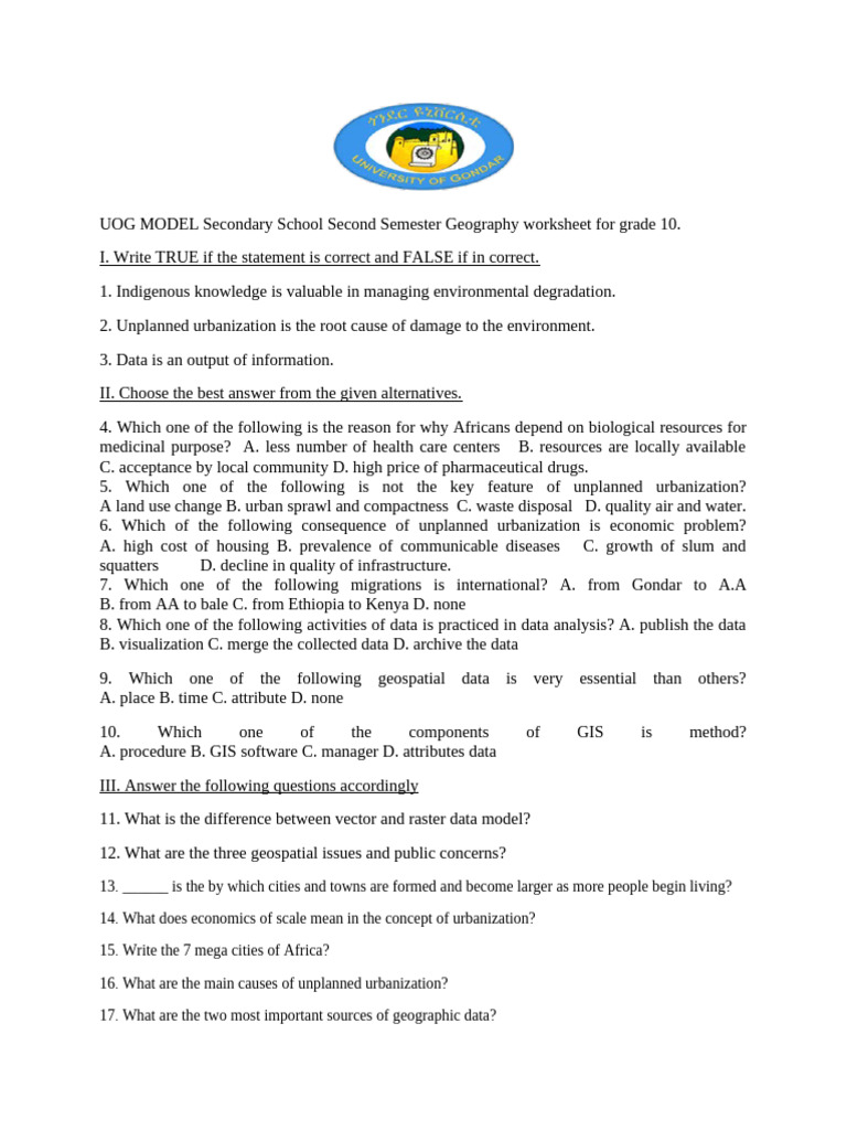 Geography Worksheet | PDF | Computers
