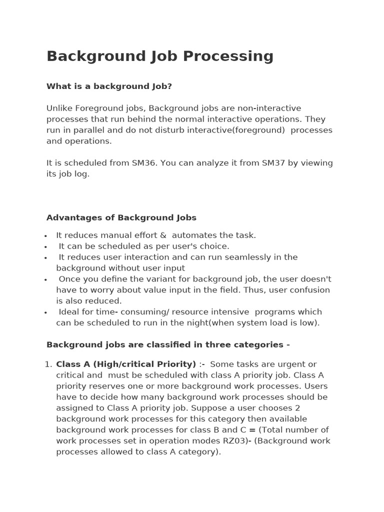 Background Job Processing | PDF | Scheduling (Computing) | Information Technology
