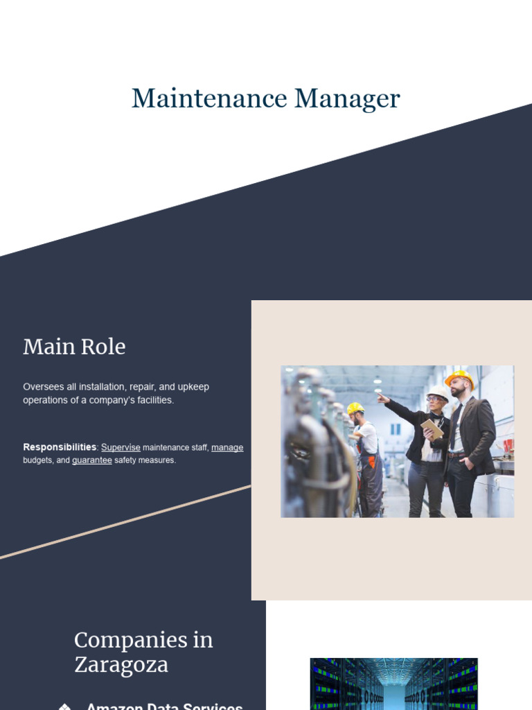 Presentación Maintenance Manager | PDF | Salary | Quality Assurance