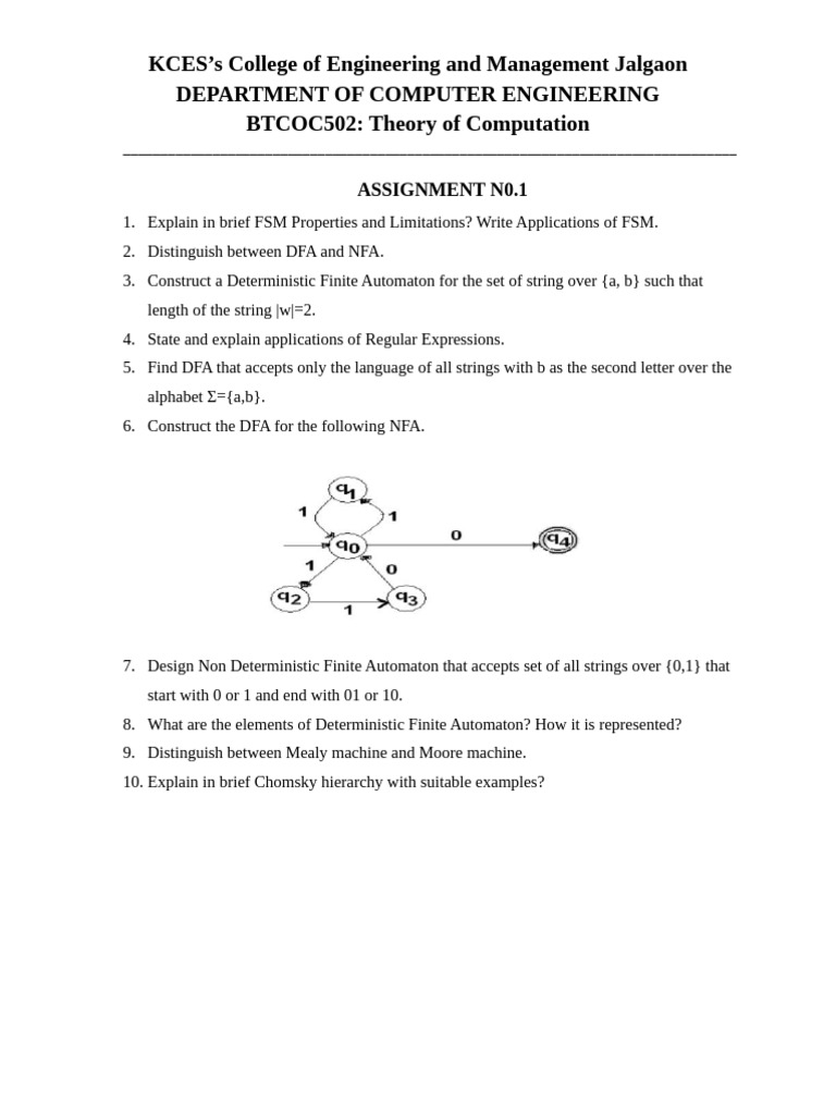 Toc Assignments | PDF