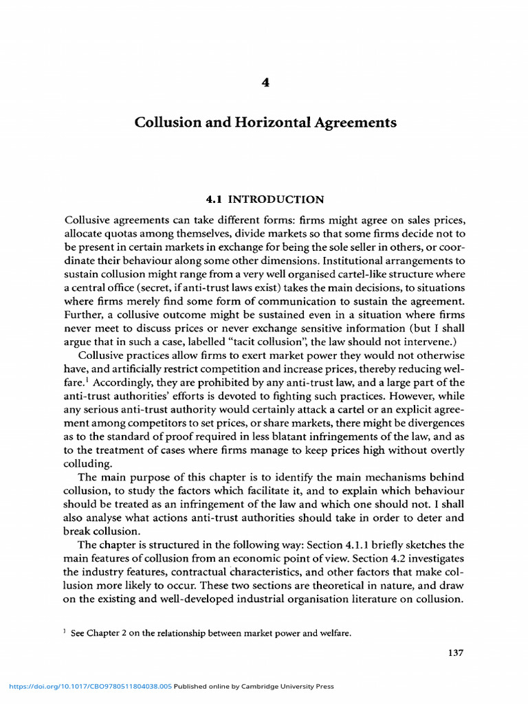 Collusion and Horizontal Agreements | PDF | Elasticity (Economics) | Demand