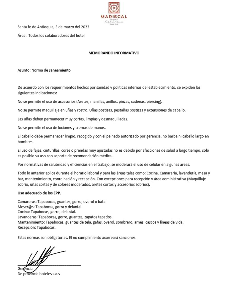 Memorando Informativo | PDF | Salud y bienestar