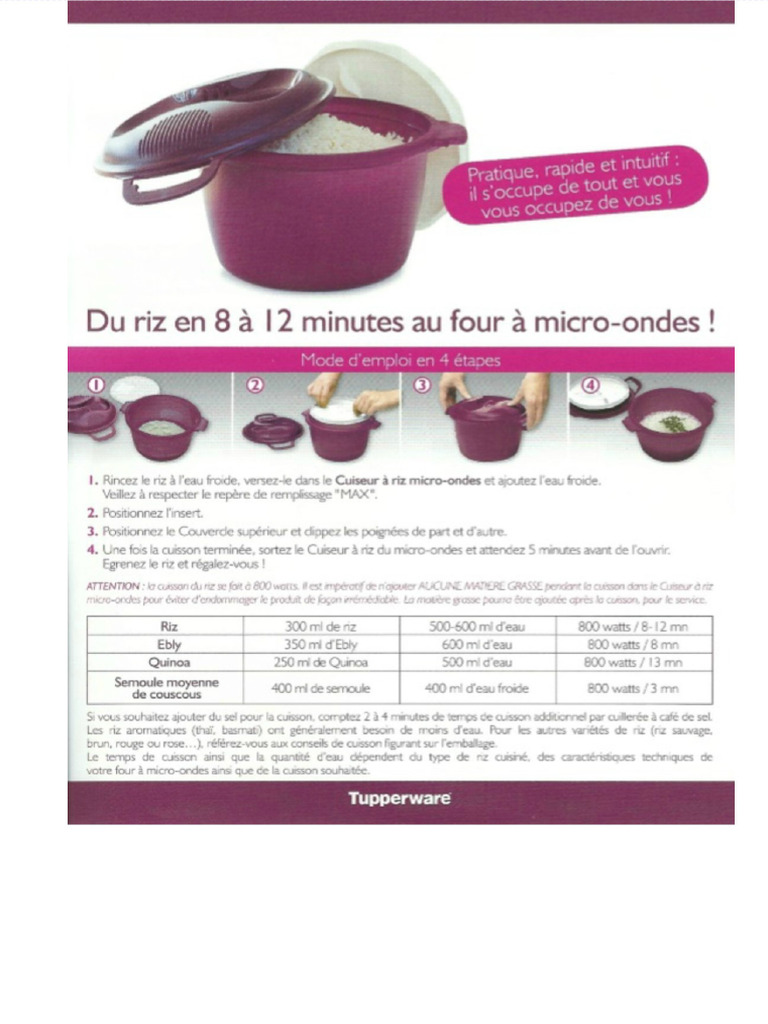 Cuisson Riz Micro Onde2 | PDF