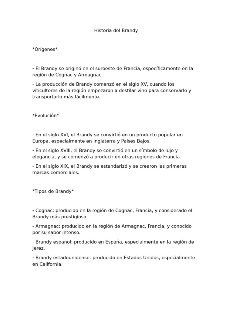 Historia Del Brandy | PDF