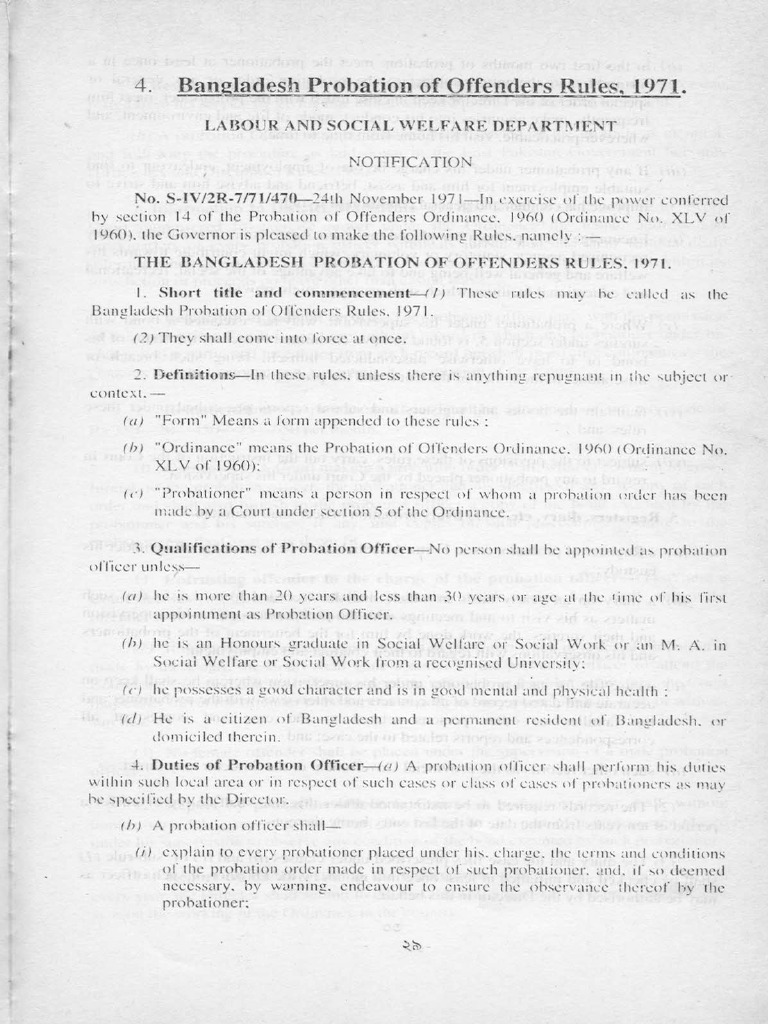 Probation of Offender Rules 1971 | PDF