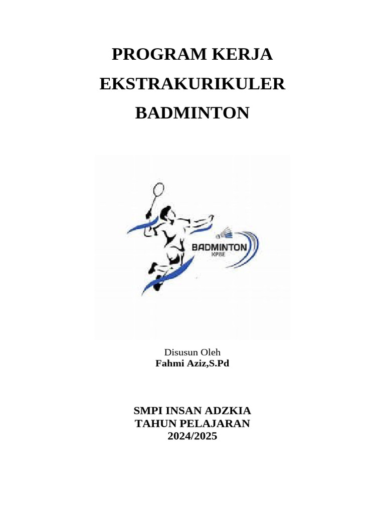 PROGRAM Ekskul Badminton | PDF | Karier & Perkembangan