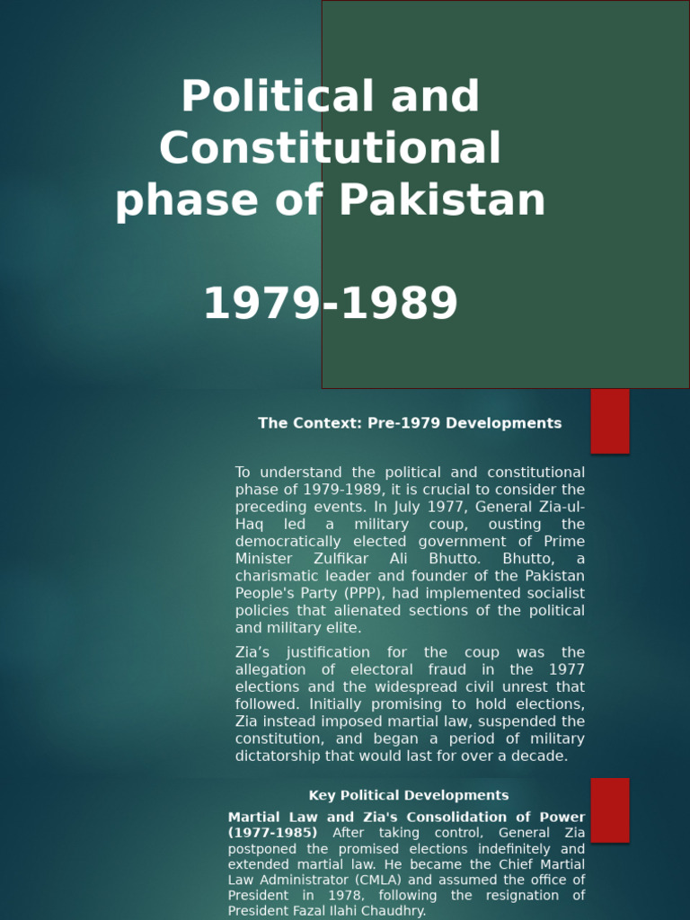 Pakistan's Political Landscape 1979-1989 | PDF | Muhammad Zia Ul Haq ...