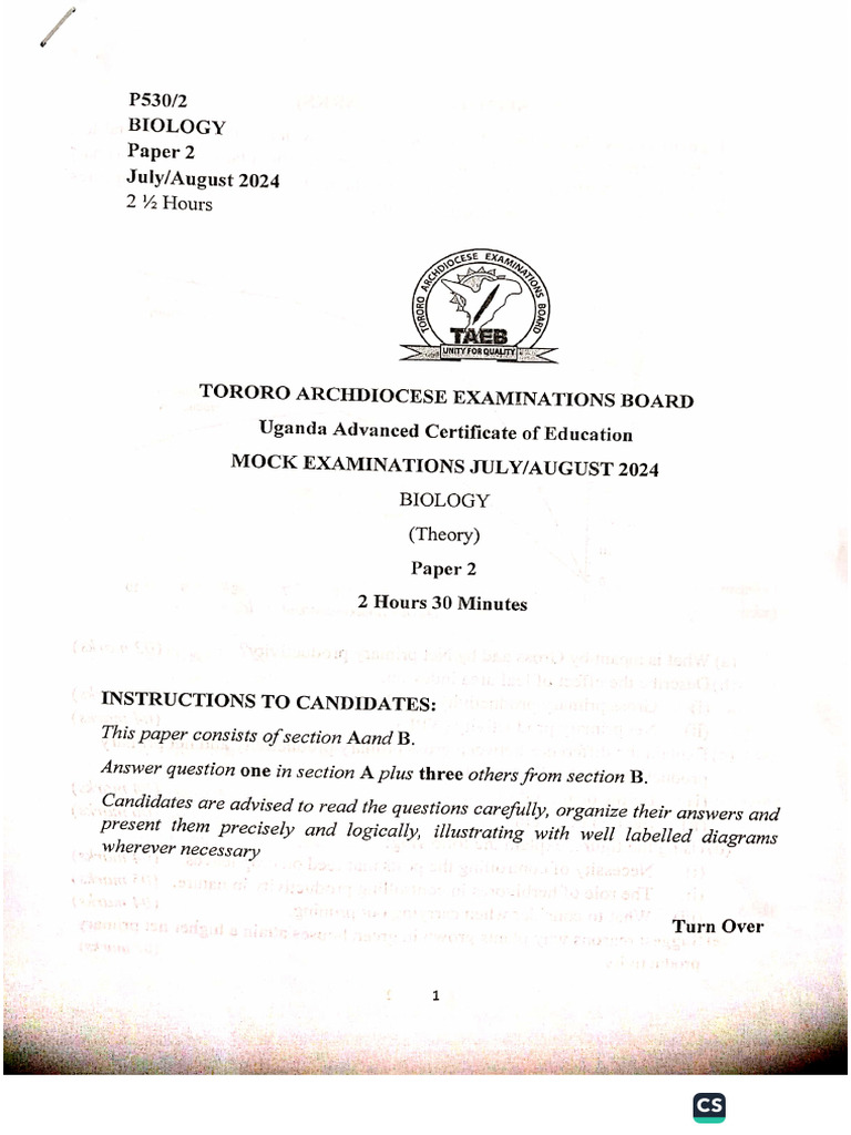 Taeb A-Level Bio-2 2024 | PDF
