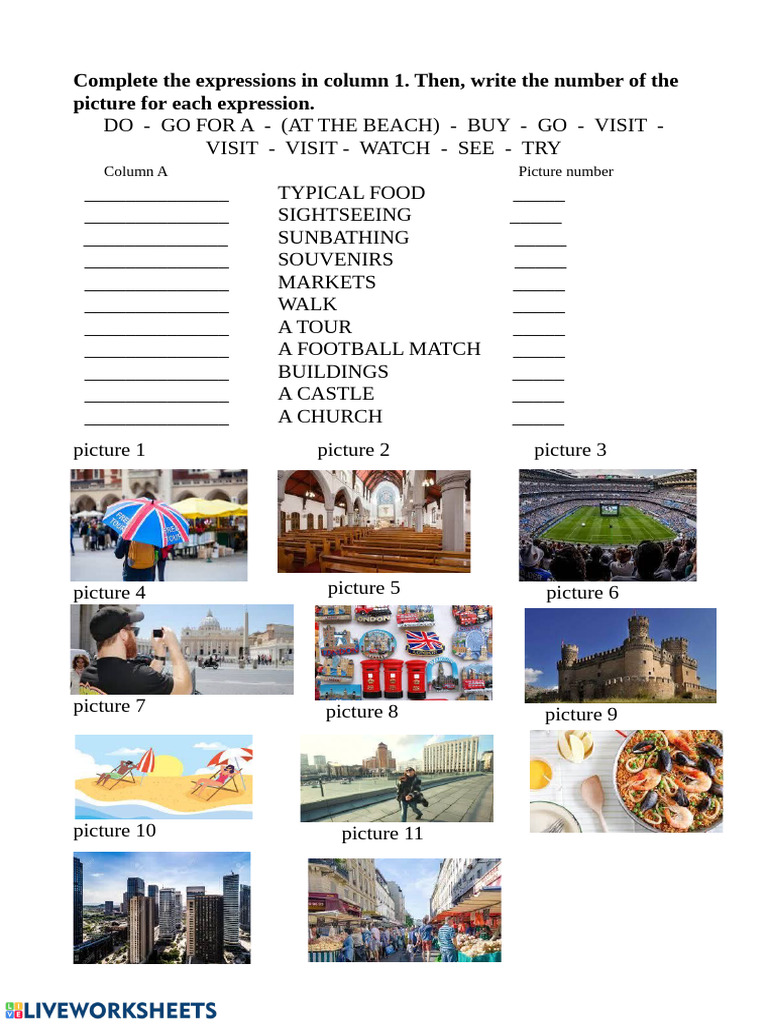 Complete The Expressions in Column 1. Then, Write The Number of The ...