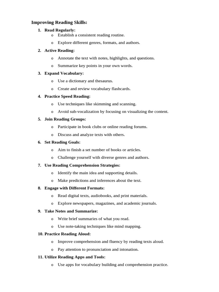 L1Improving Reading Skills | PDF | Reading Comprehension | Human ...