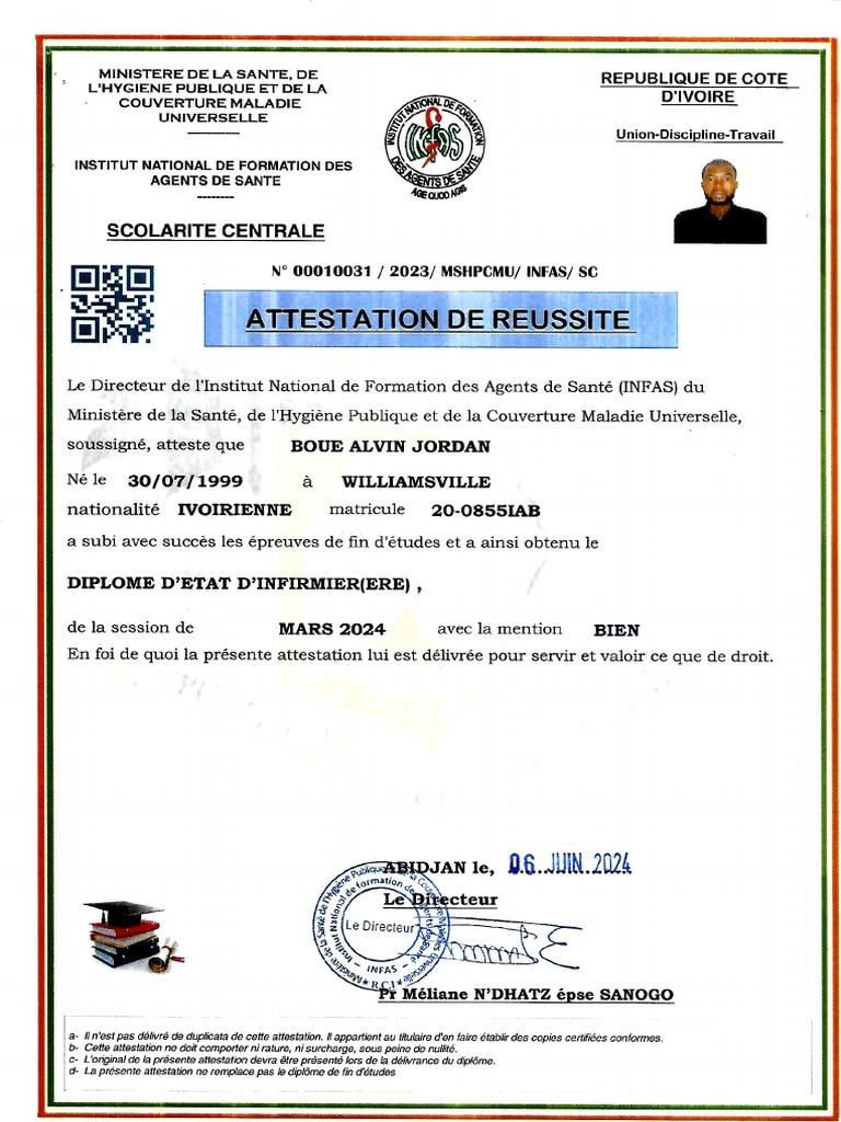 Attestation de Reussite | PDF