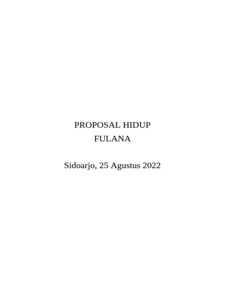 Proposal Hidup: Rencana 10 Tahun | PDF