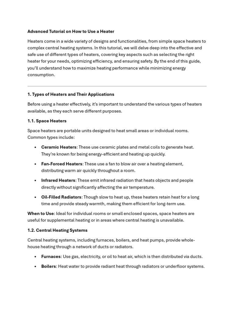 Heater Advanced Tutorial | PDF | Thermostat | Boiler