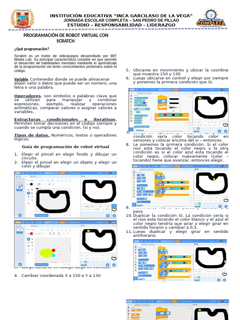 Guía de Estudio - Programación de Robot Virtual | PDF | Color | Scratch ...