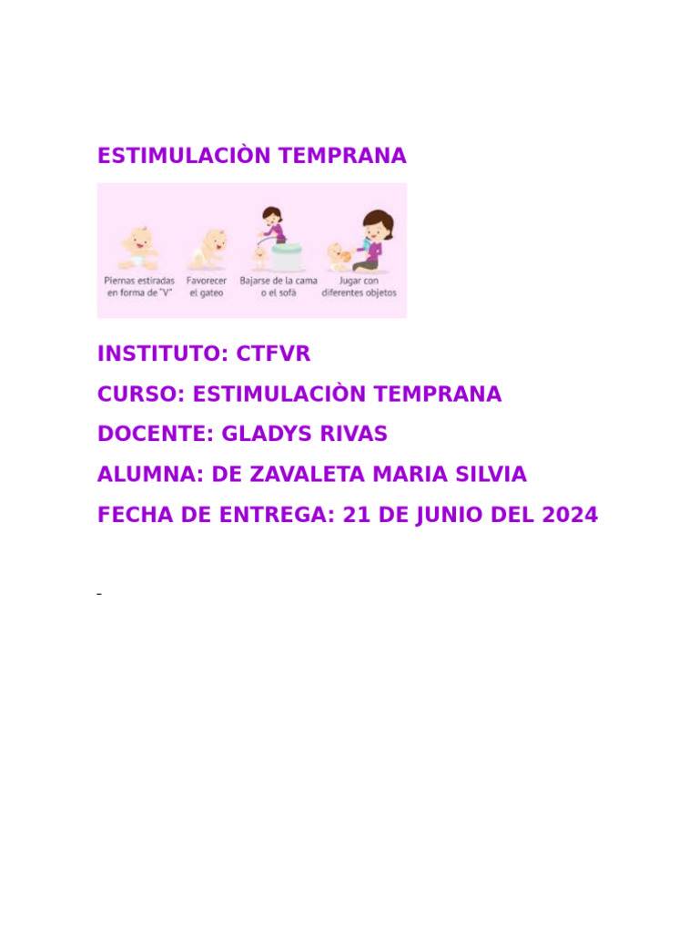 Trabajo Practico N 3 Estimulacion Temprana | PDF