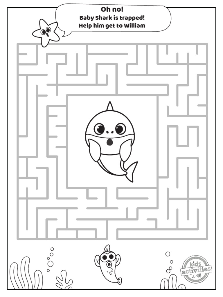 Printable Baby Shark Mazes | PDF