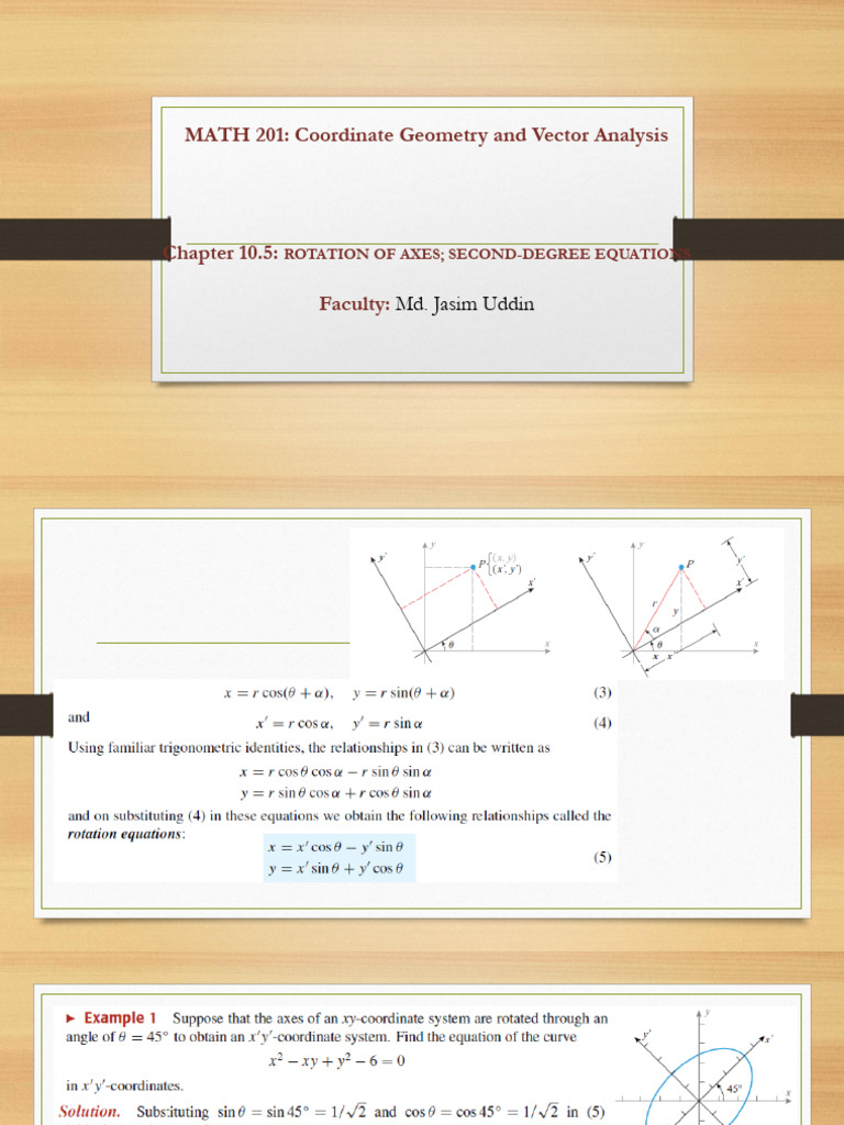 MATH - 201 (Chapter 10.5) | PDF
